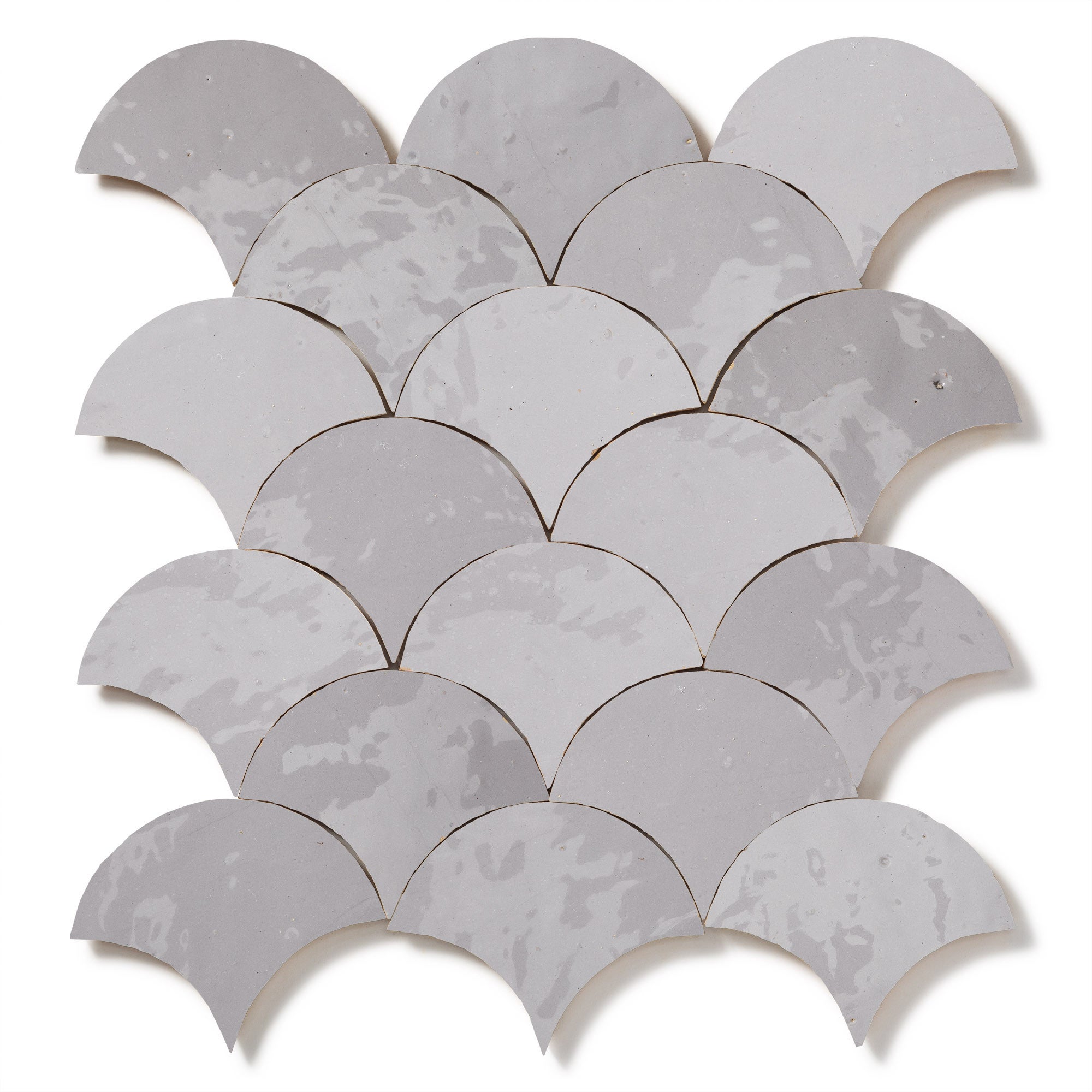 Zellige Marocain Artisanal Véritable - Gris Clair Ecaille grand 10x12 ...