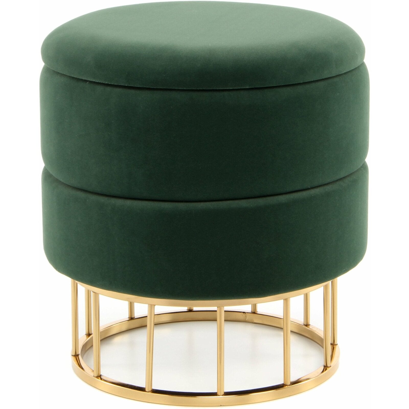 Pouf rangement zero 525 37,5 x 37,5 x 41 cm Vert, or | Leroy Merlin