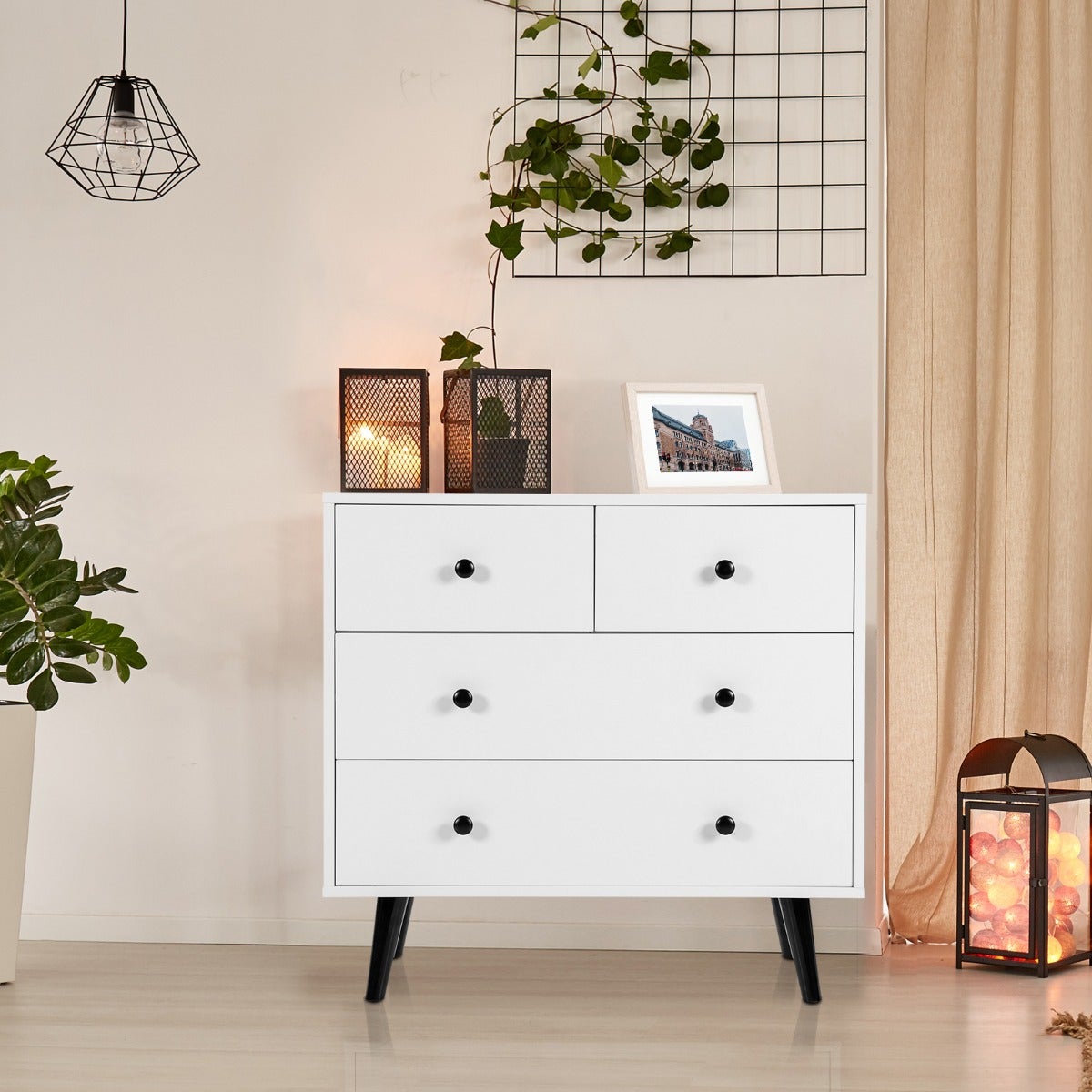Commode | Armoire de Rangement Moderne 4 Tiroirs Bois Rangement Kits ...