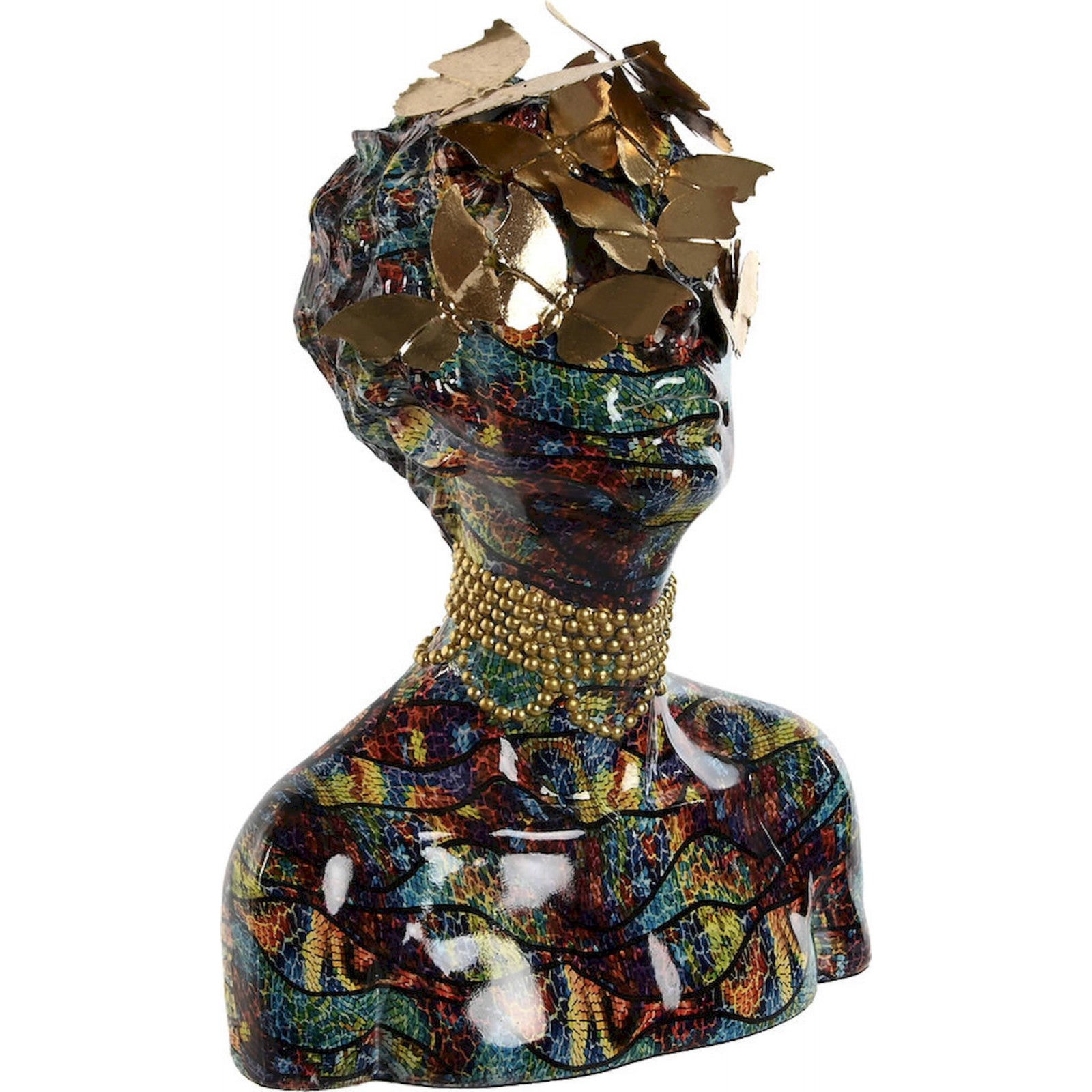 Statue buste résine colorée pour décoration chic 26 x 18,5 x 34 cm ...