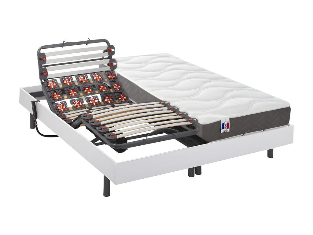 Cama articulada multiterminales + colchón memoria de forma - 2 x 90 x ...