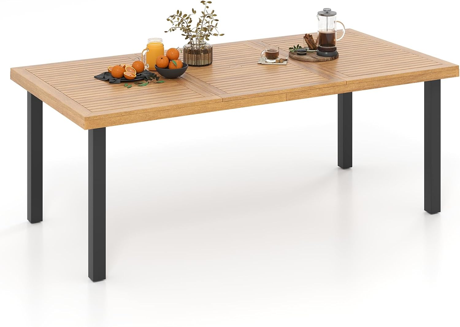 Mesa Jardin Exterior de Madera Acacia para 8 Personas, Mesa de Comedor ...