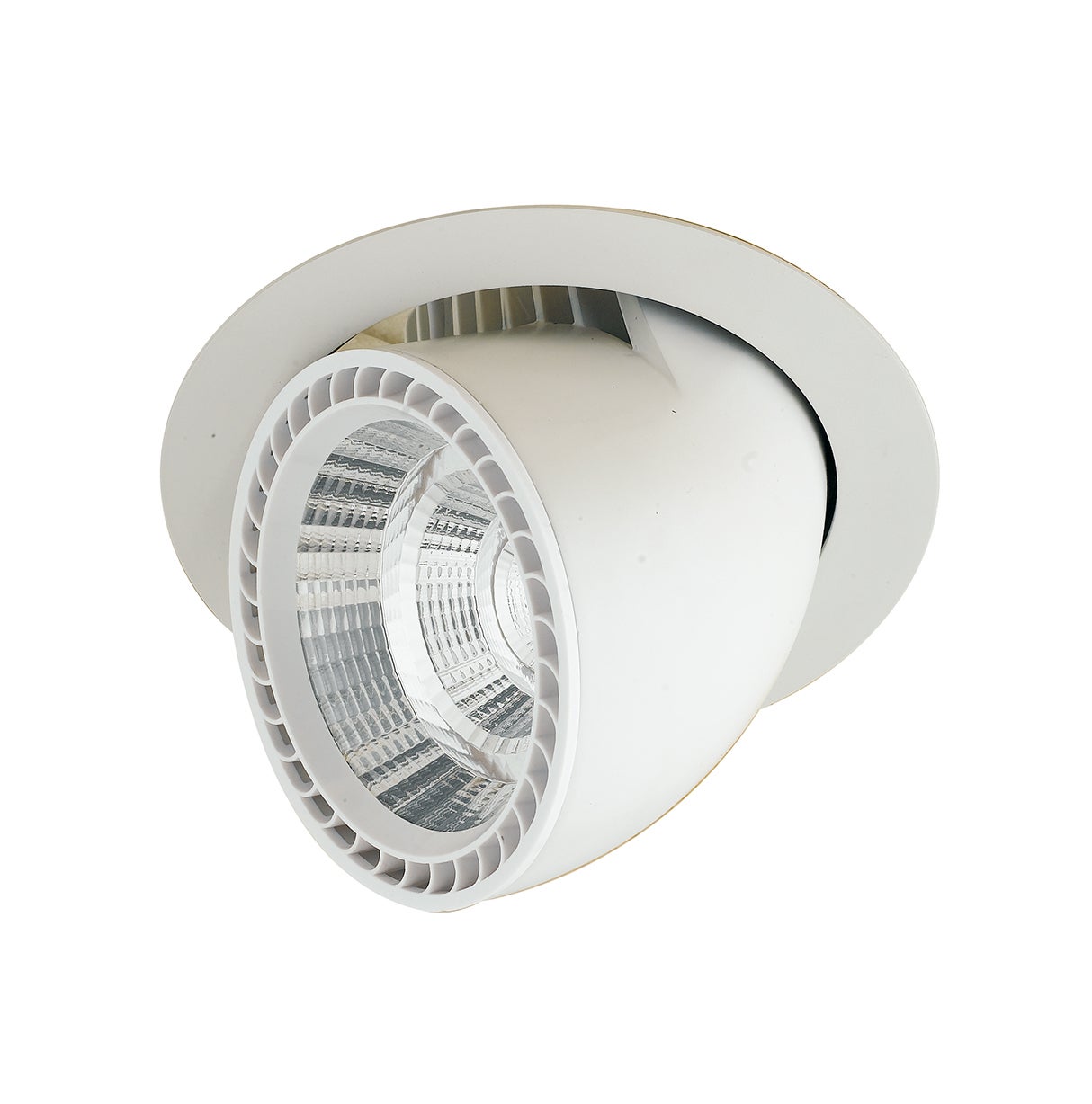 Foco LED empotrable DELTA en aluminio blanco satinado y reflector ...
