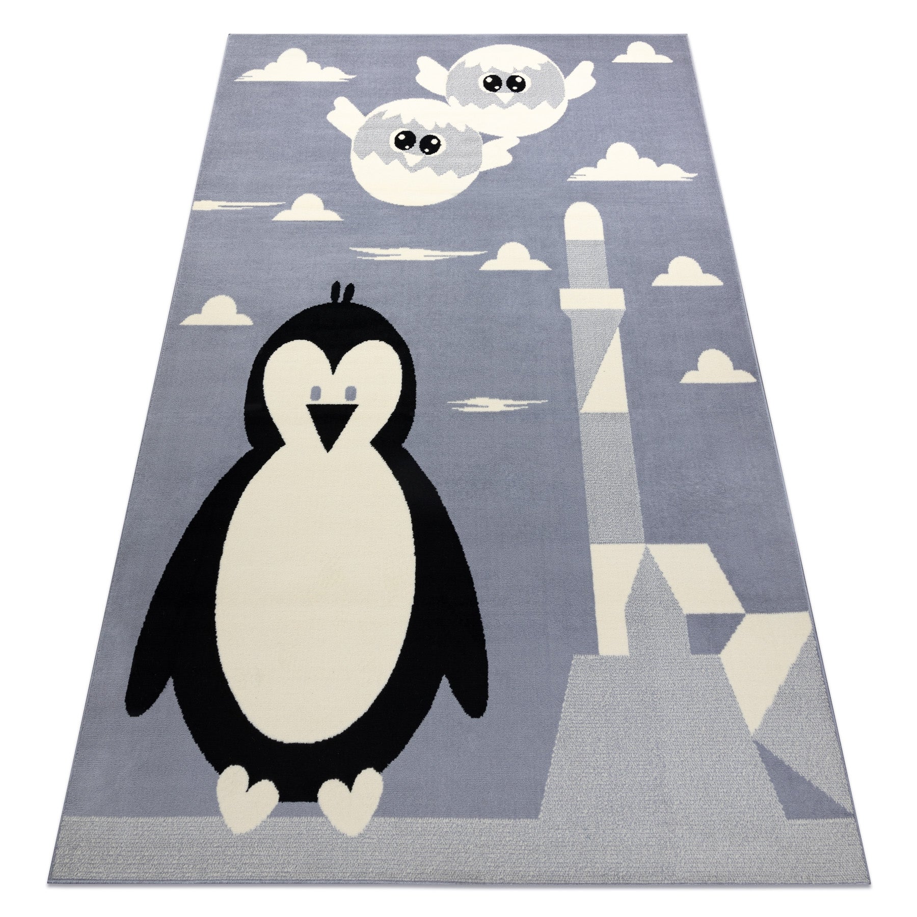 Dywan BCF FLASH Penguin 3997 - Pingwin, pingwinek szary 140x190 cm ...