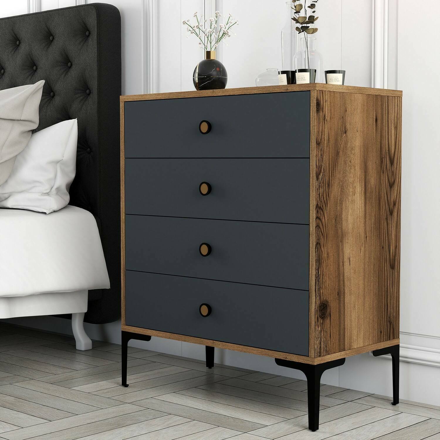 Commode Daceitun, Commode polyvalente, Commode de chambre, Meuble avec ...