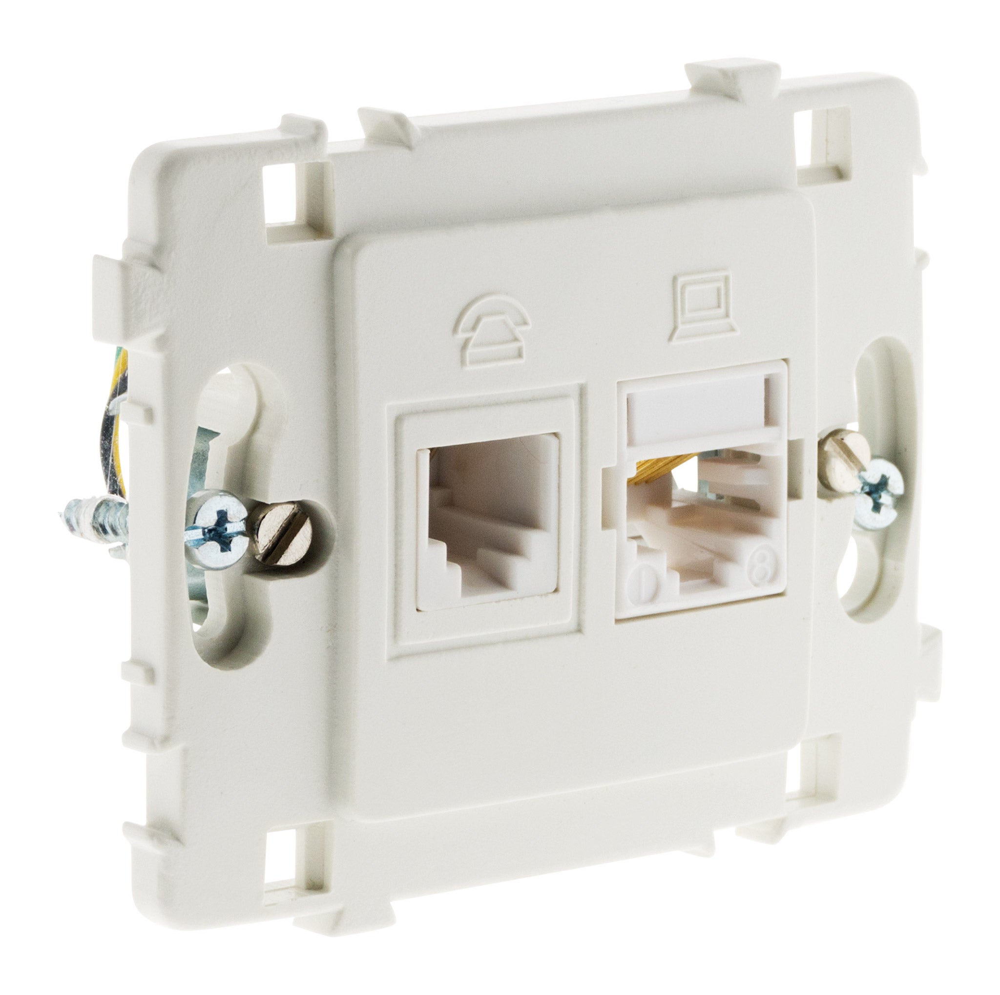 Prise RJ11 + RJ45 nu - Blanc - Clarys - Zenitech | Leroy Merlin