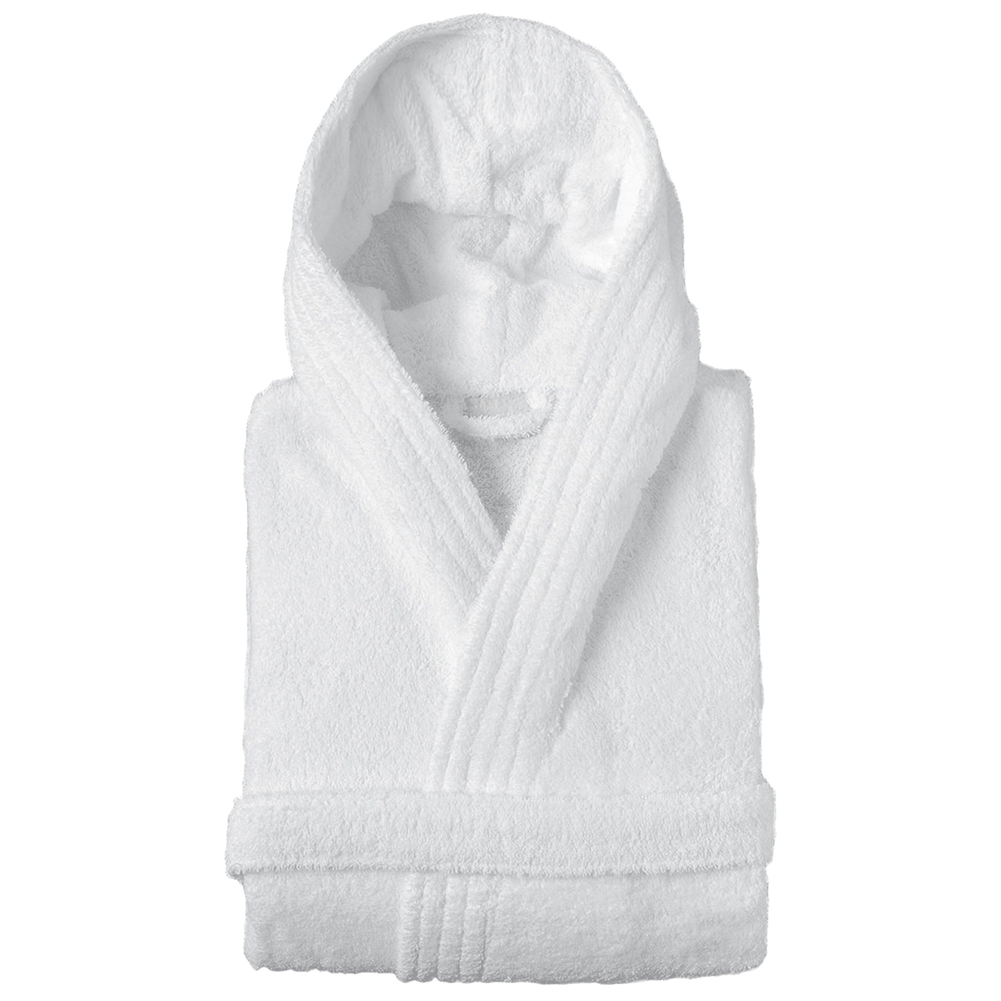 Peignoir à capuche adulte PURE coton L hauteur courte blanc | Leroy Merlin