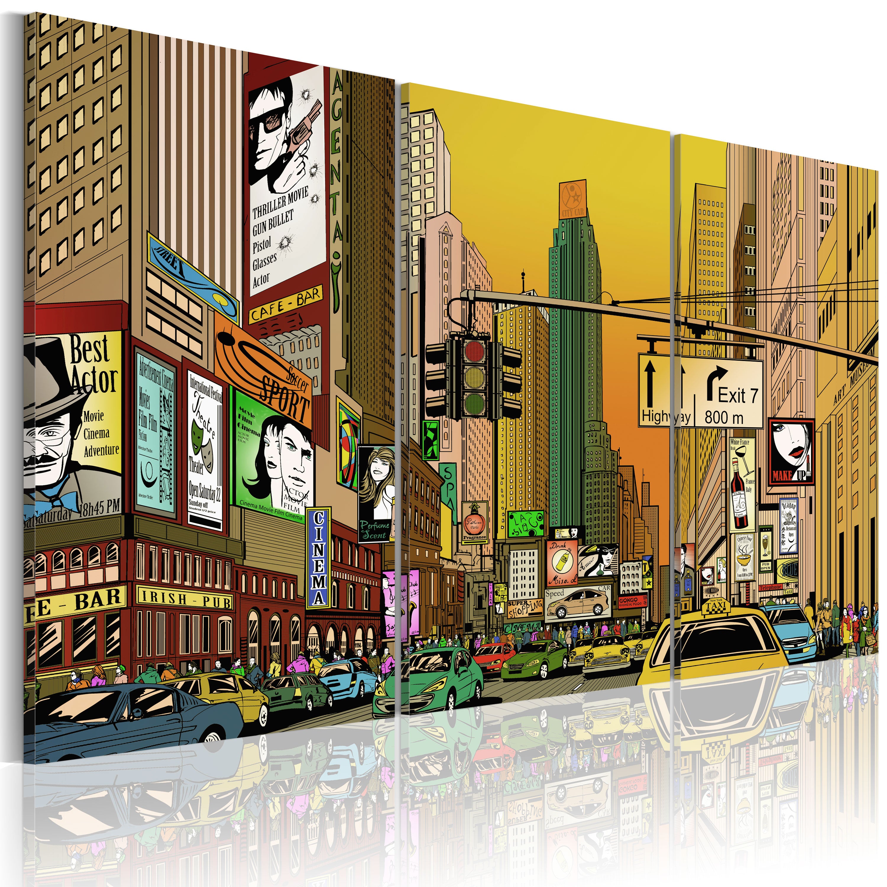 Tableau - Cartoon NYC 90x60 cm | Leroy Merlin