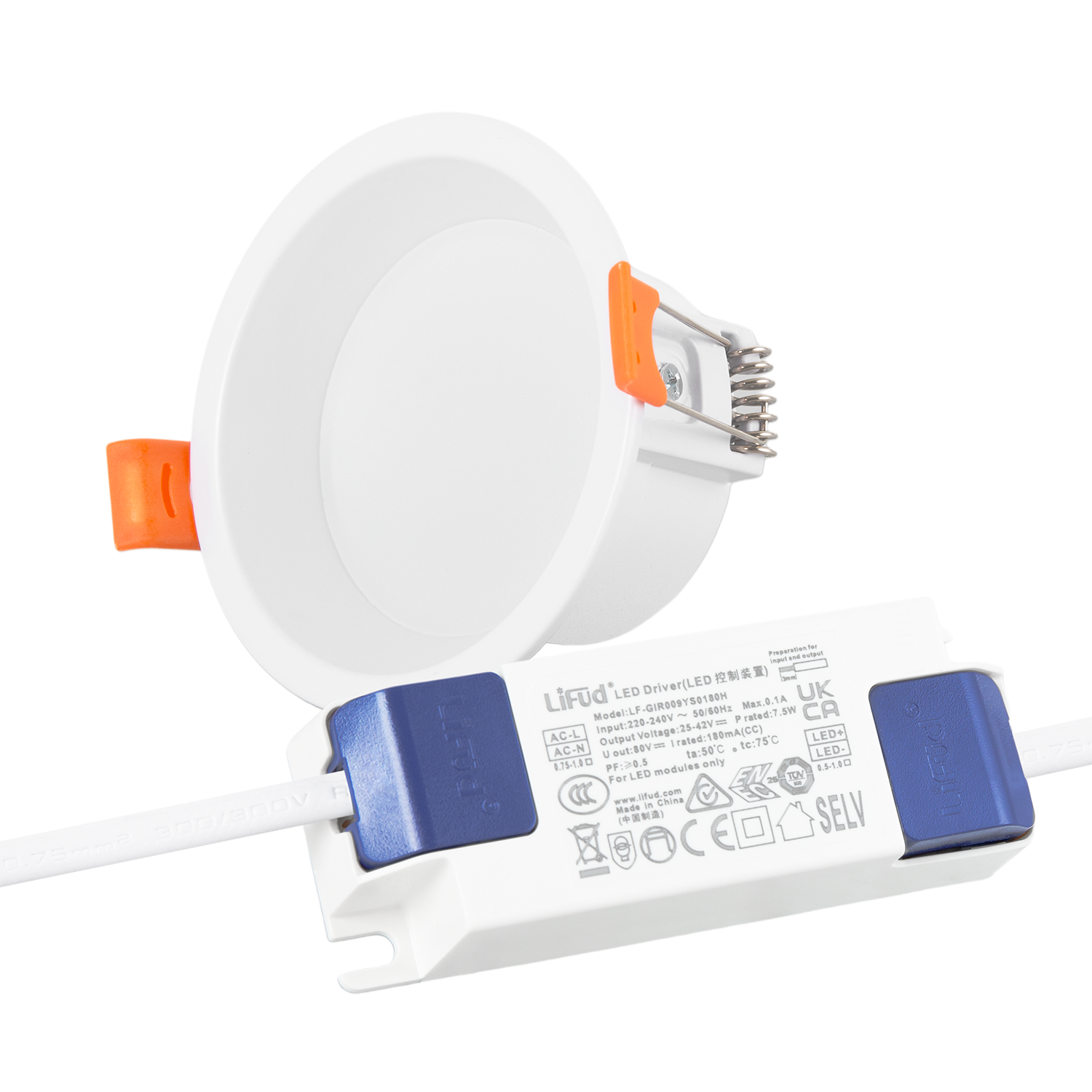 Downlight LED 7W 140Lm/W Driver LIFUD Flicker Free 2700ºK | Leroy Merlin