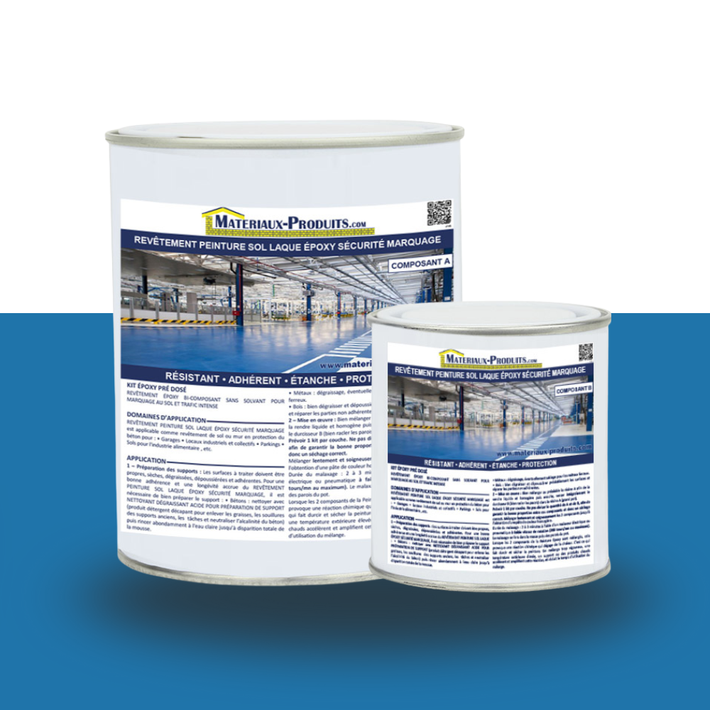 Revêtement peinture sol laque époxy sécurité marquage Kit de 5 Kg Bleu ...