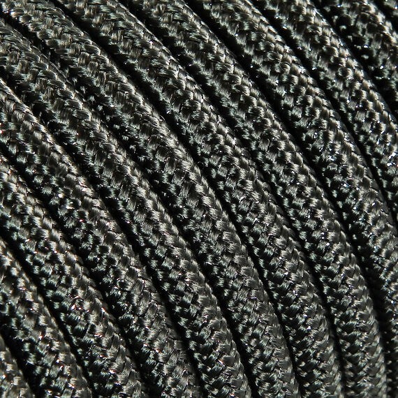 Fil Électrique Tissu Gris et Paillette 3x0,75mm² - Câble Électrique ...