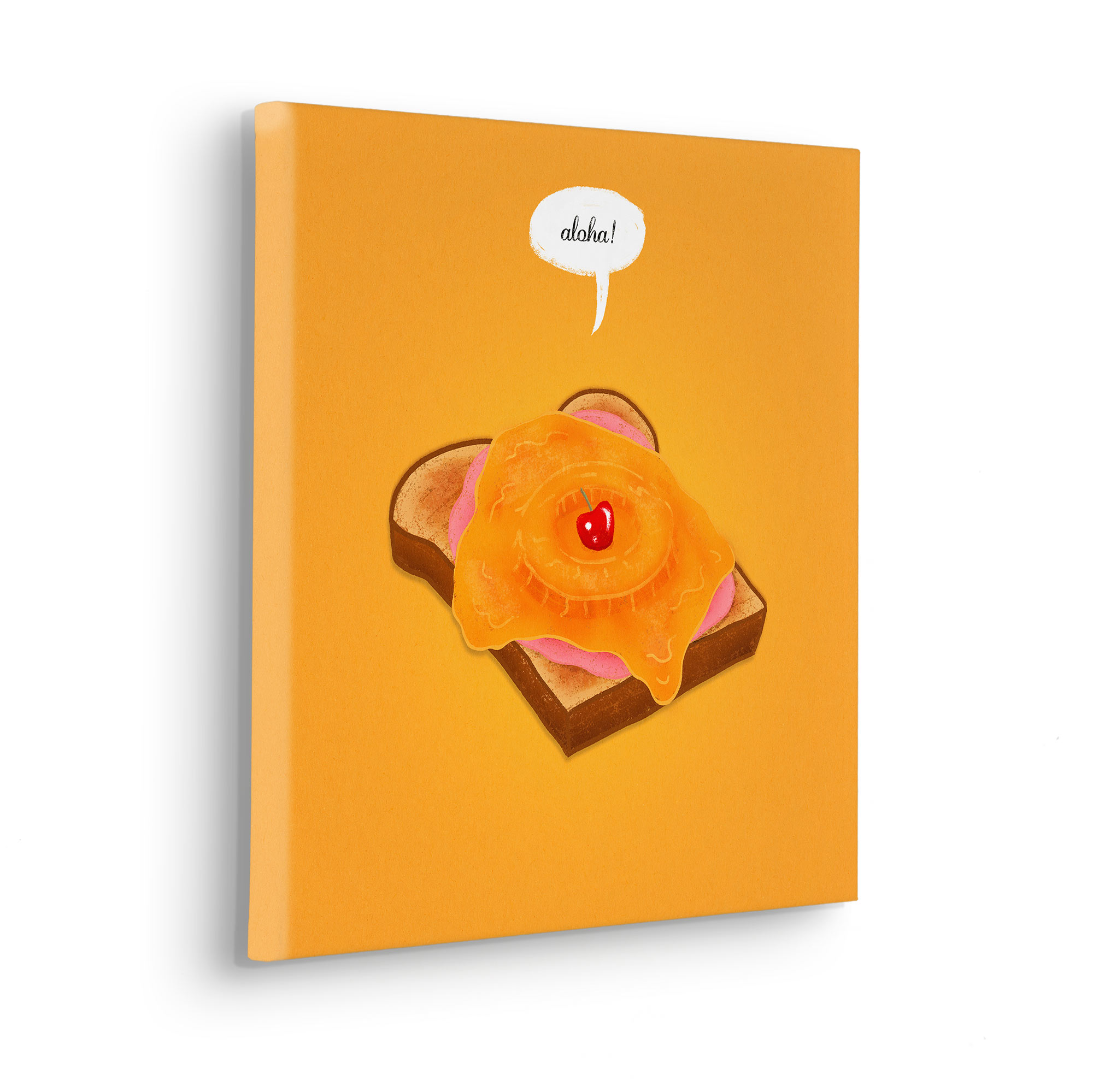Toile imprimée sur cadre de Komar - Toast Hawaii - Teille: 40 x 40 cm ...