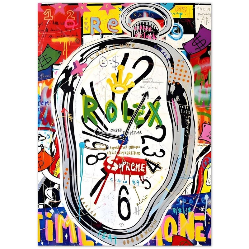 Poster Rolex façon Salvador Dalí 50x70 cm multicolore popart décoration ...
