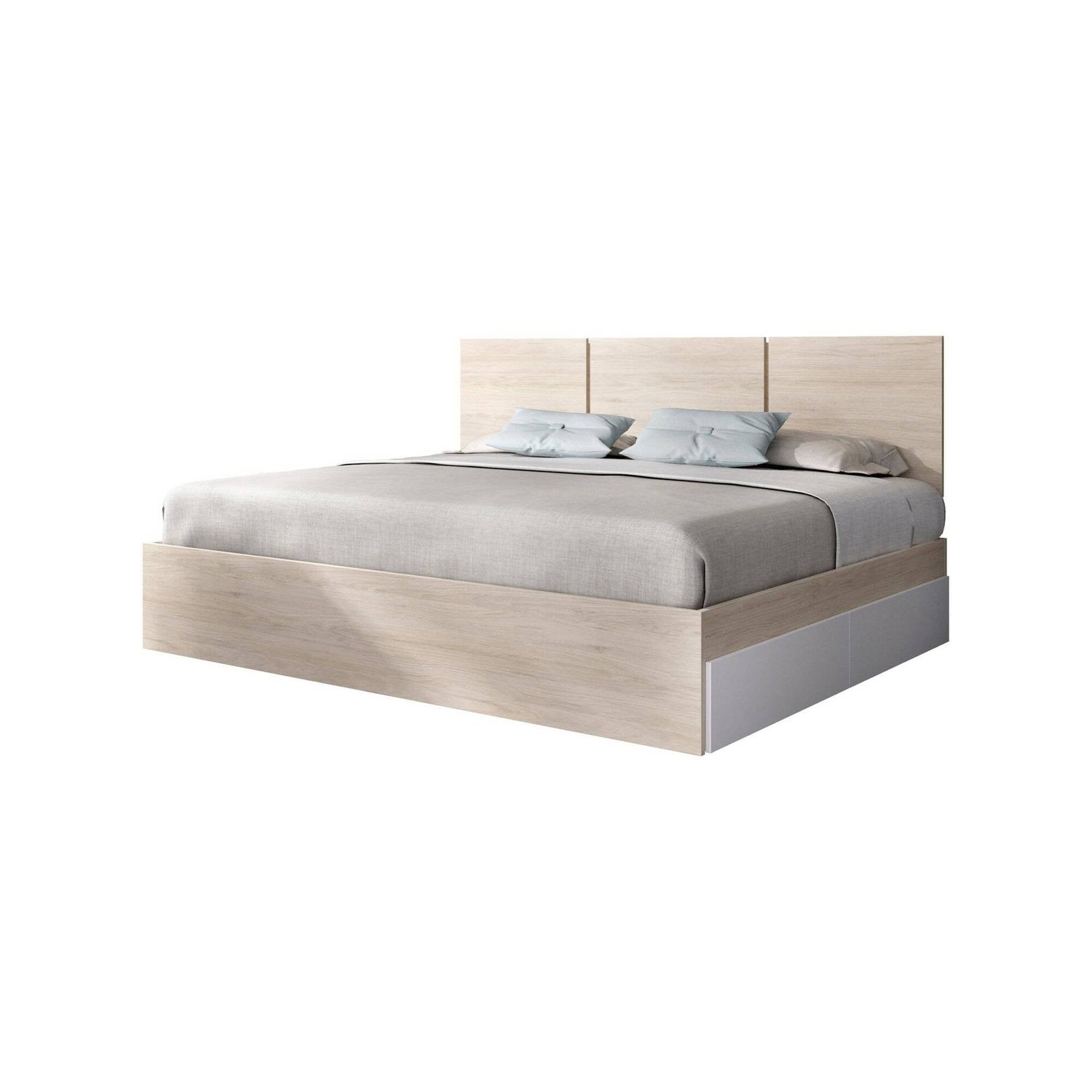 Lit Double, Coffre Taille Matelas 160x200 cm, Blanc - Shannon | Leroy ...
