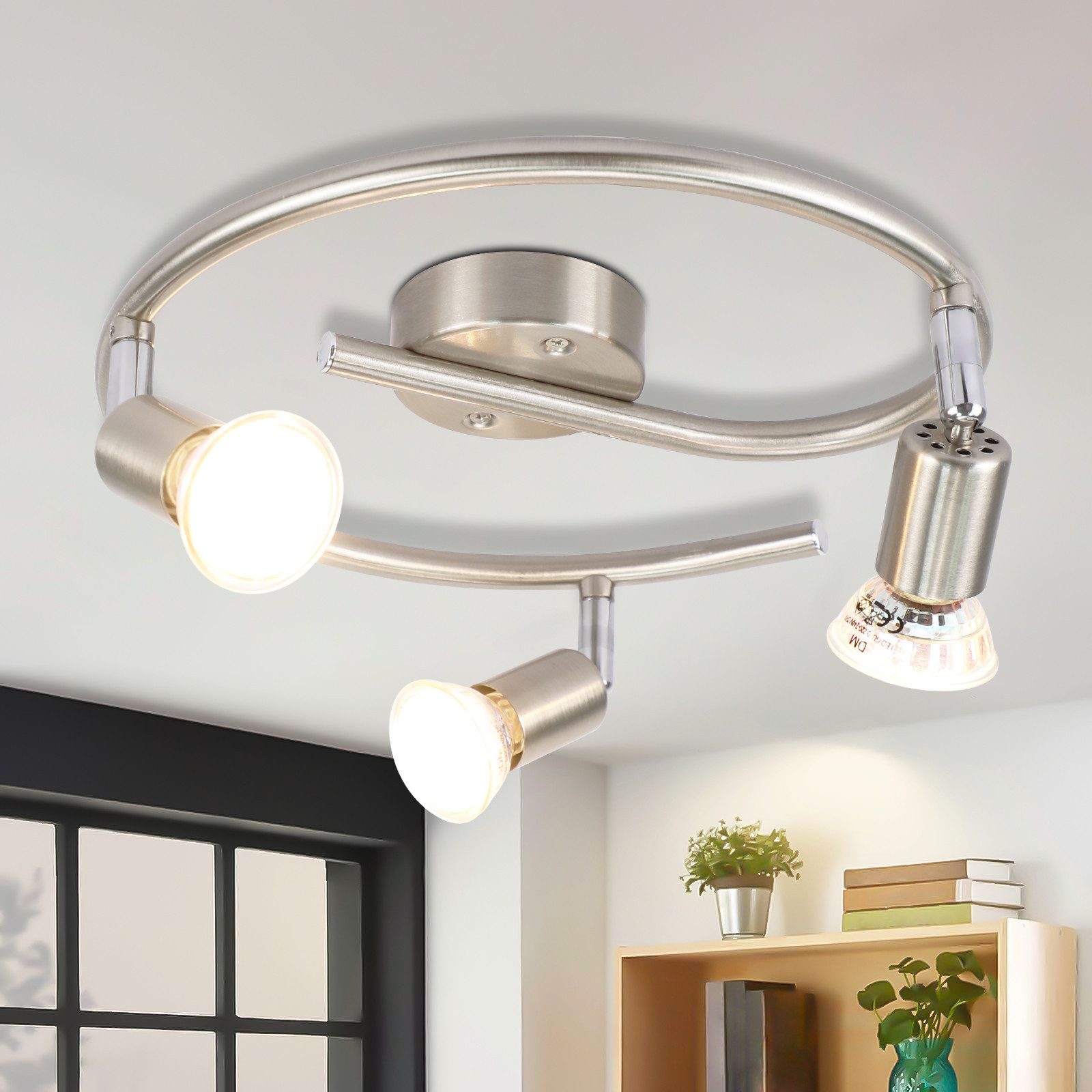 NETTLIFE Spot de plafond LED orientable GU10 3 flamme spots de plafond ...