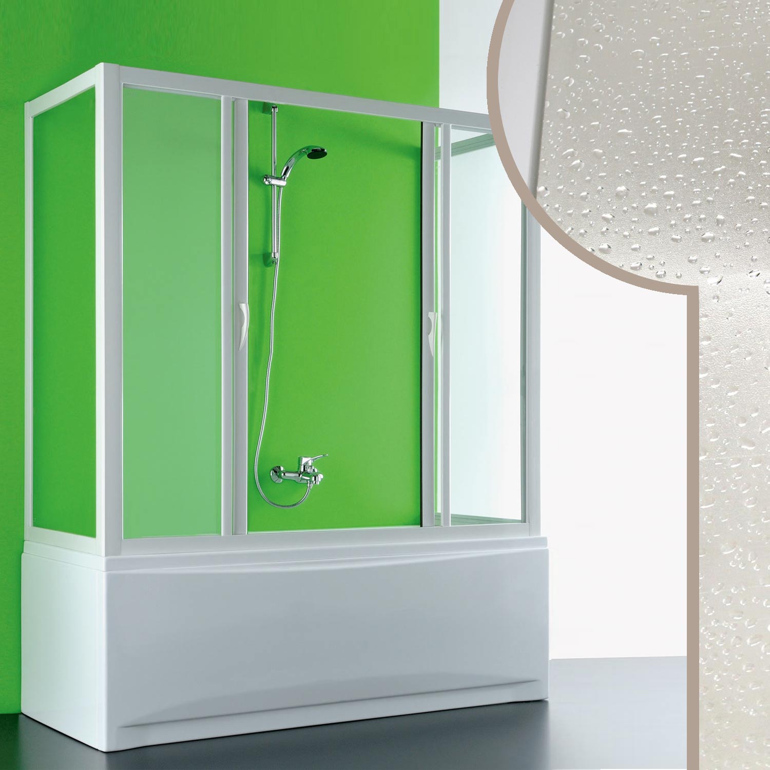 Cabine douche 3 côtés Pare-Baignoire 75x140x75 CM en acrylique mod ...