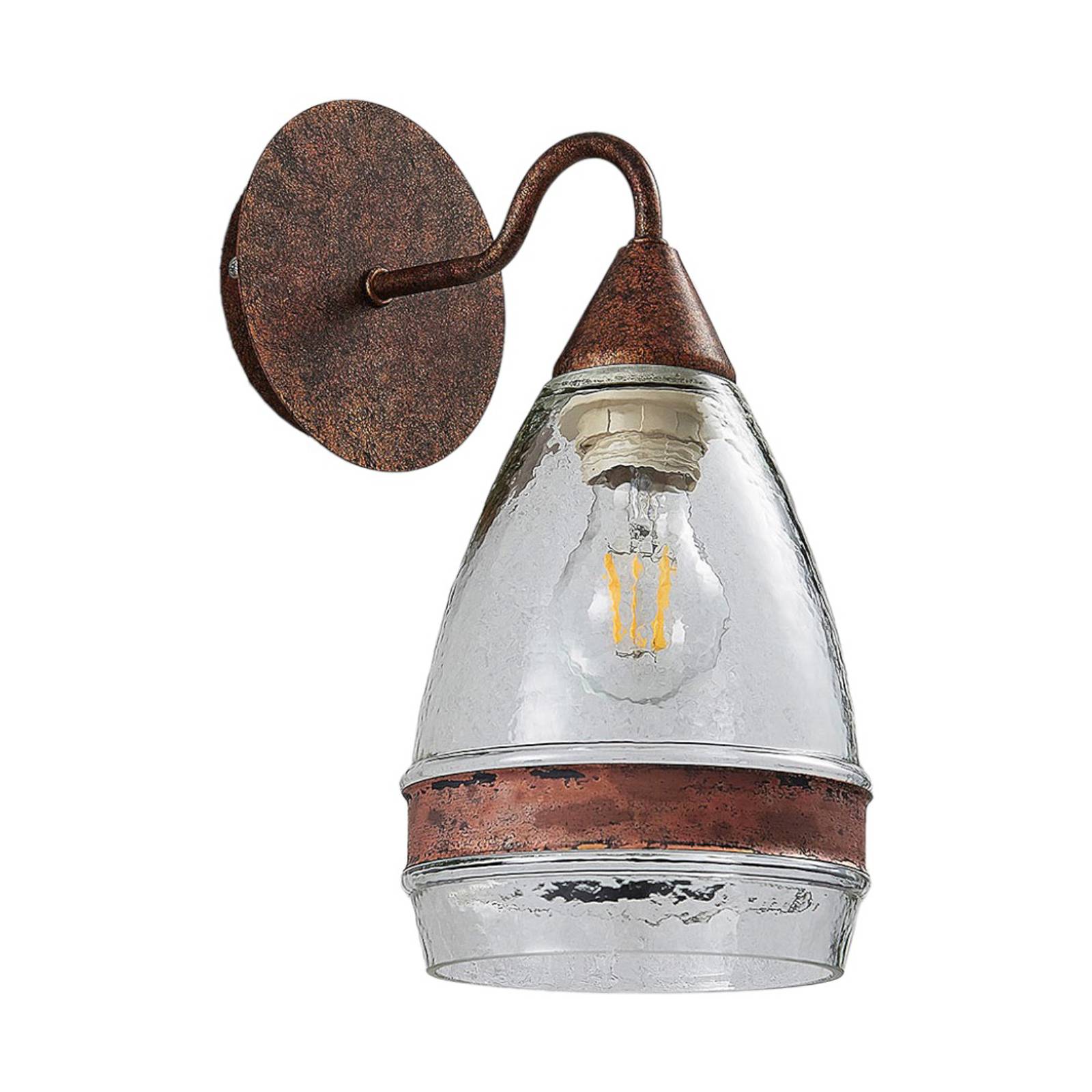 Lindby Applique Millina en verre, brun rouille | Leroy Merlin