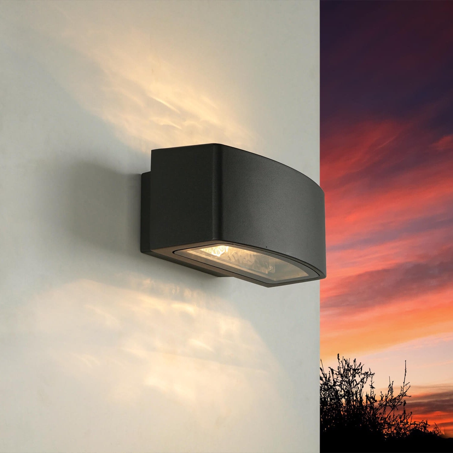 Applique murale extérieure en fonte d'aluminium anthracite moderne IP44 ...