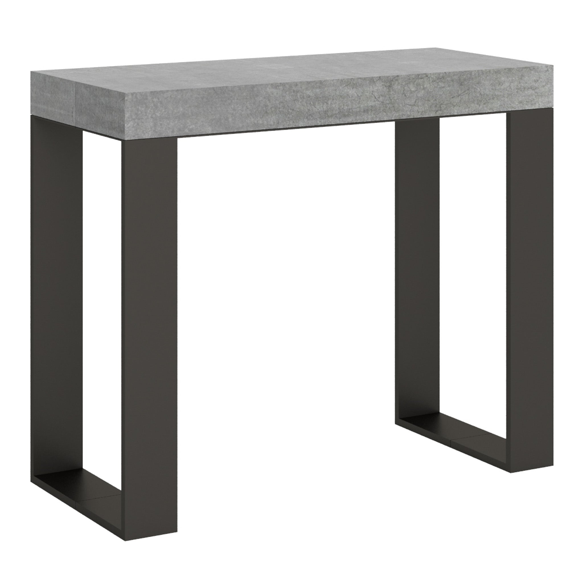 Console extensible 90x40/300 cm Tecno Ciment cadre Anthracite | Leroy ...