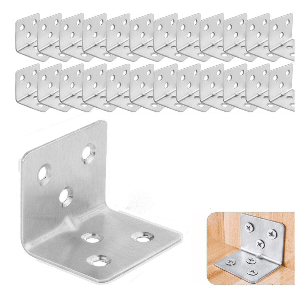 Lot de 24 Équerre d'assemblage Renforcée Inox, 38x31x31mm Plaque ...