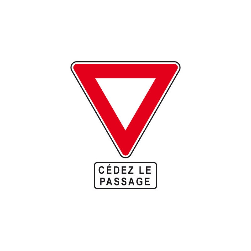 PANNEAU TRIANGLE ET PANONCEAU ROUTIER CEDEZ LE PASSAGE (AB3a_M9c) Pour ...