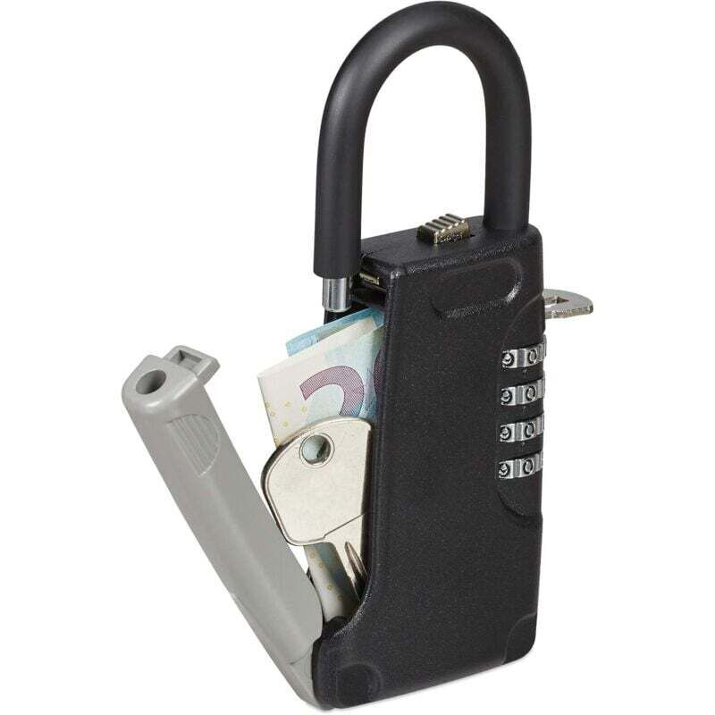 Key Box with Handle, 4 Digit Code, Exterior, Small Key Box, HxWxD: 14.5 ...