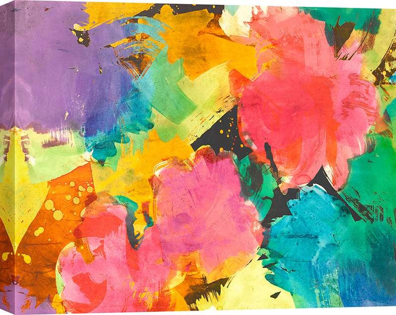Peinture abstraite moderne de fleurs - Impression sur toile - Kelly ...