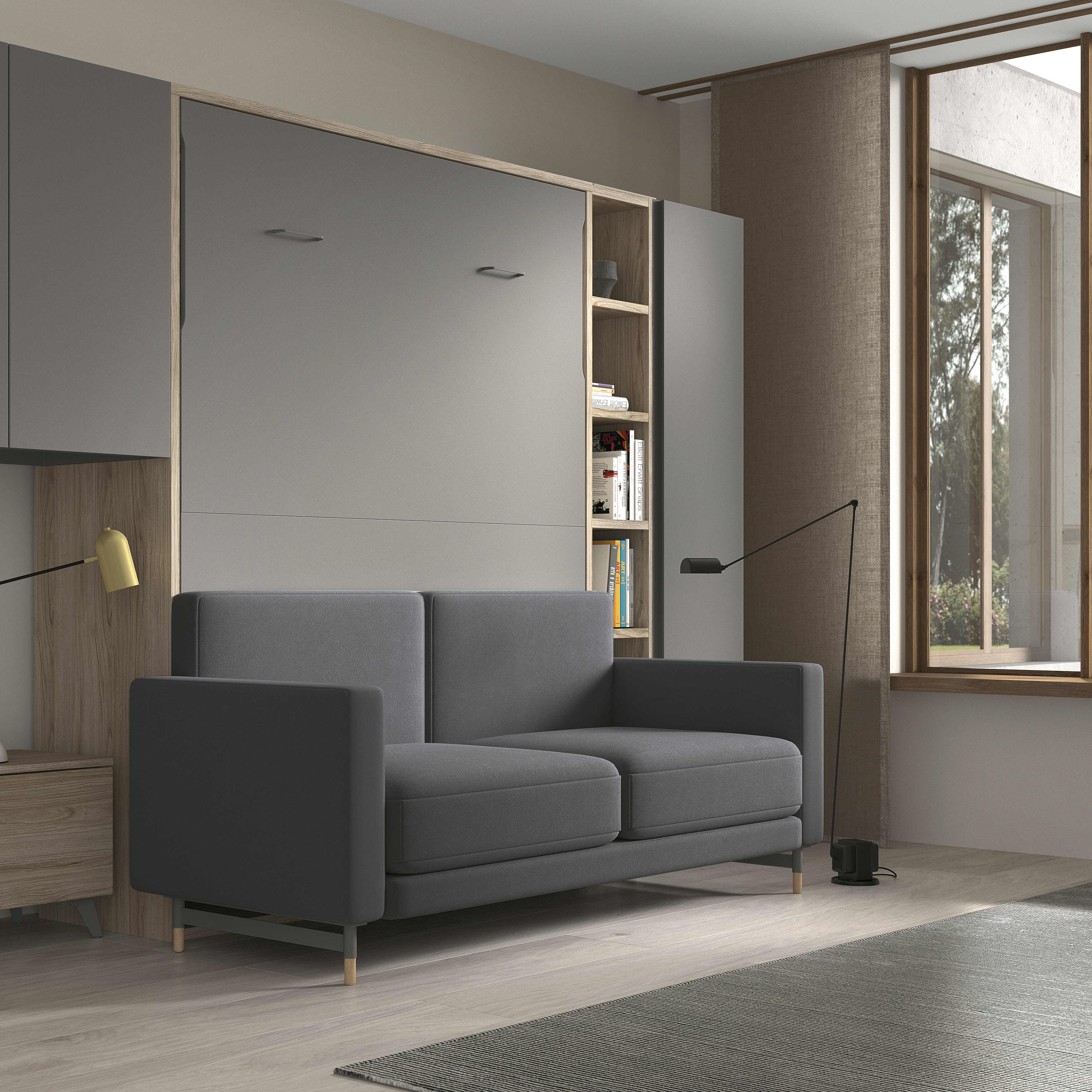 LIT ESCAMOTABLE VERTICAL AVEC CANAPÉ - HERMES - 140 X 190 | Leroy Merlin