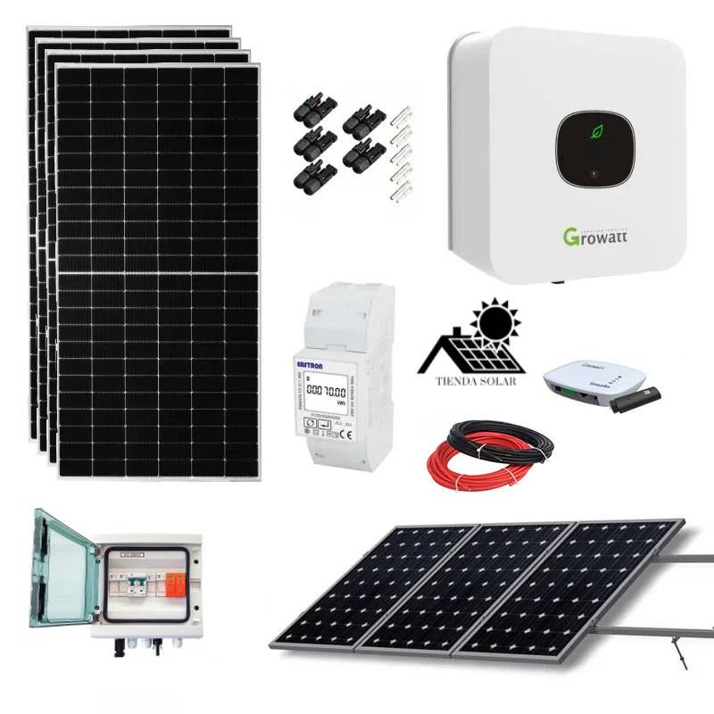 Kit Solare Ibrido Trifase 11 Pannelli 6000W 30,25kWh/giorno Growatt ...
