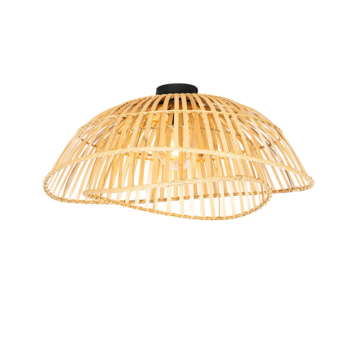 Lámpara de techo oriental negra con bambú natural 62 cm - Pua | Leroy ...