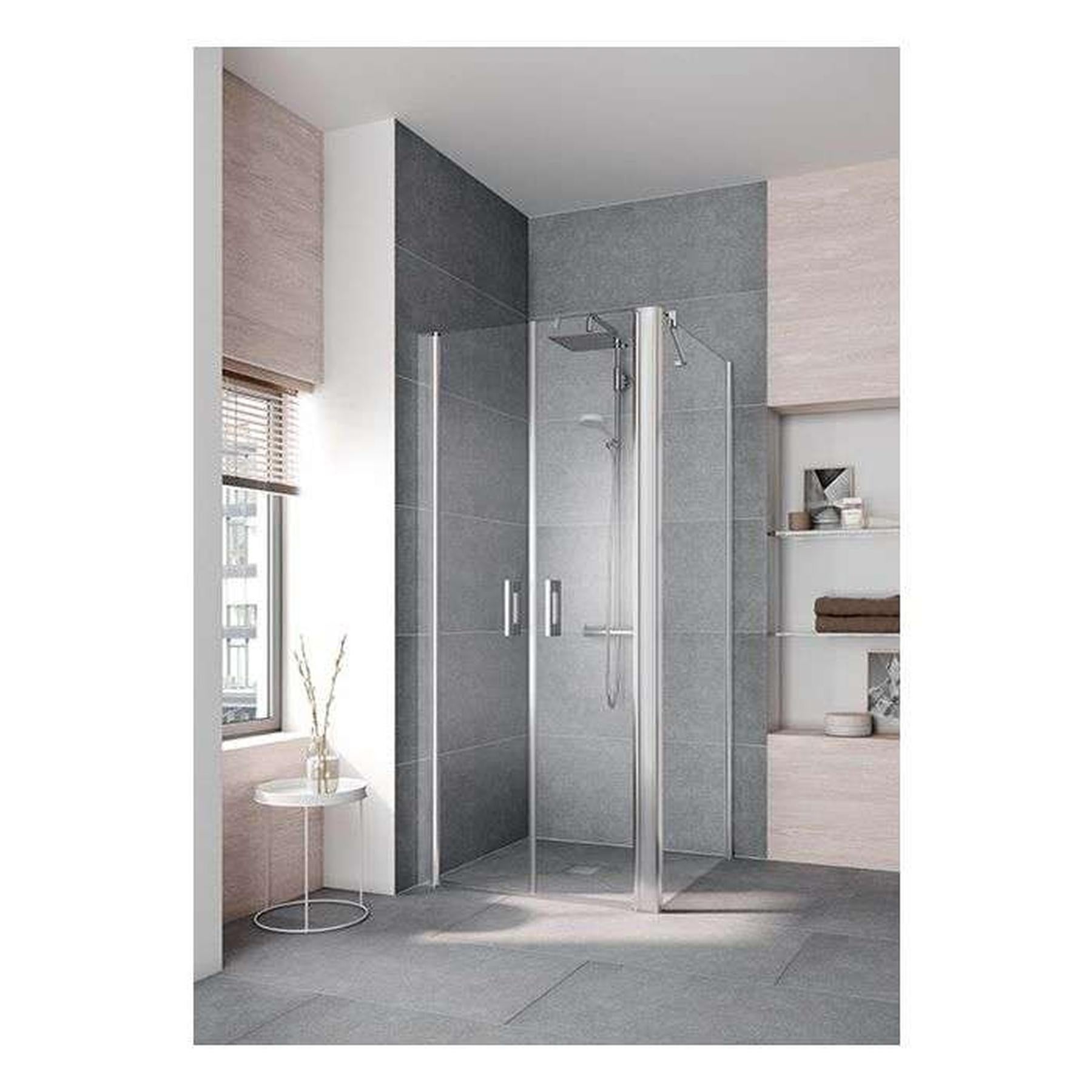 Paroi de douche fixe largeur 75cm hauteur 200 cm profilé argent poli ...