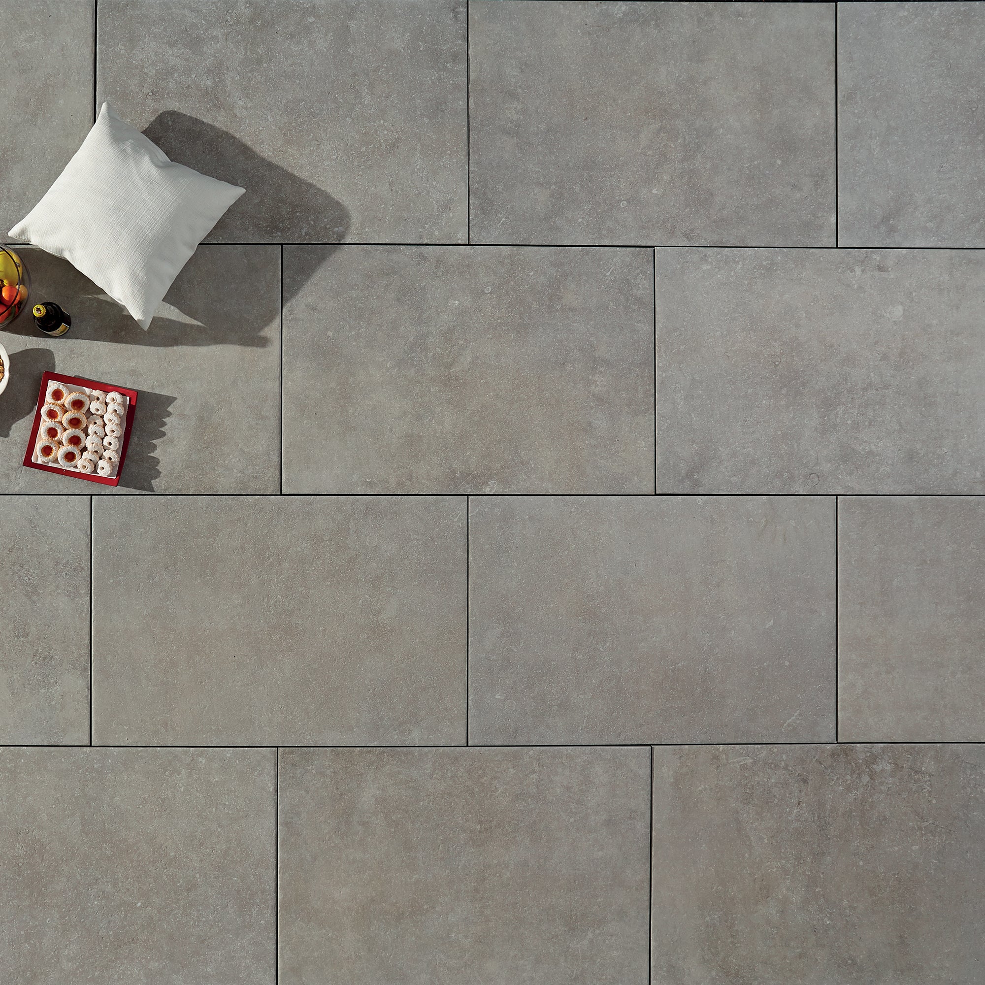 Dalle sol extérieur grès cérame Premium effet pierre grise Savona l.60 ...