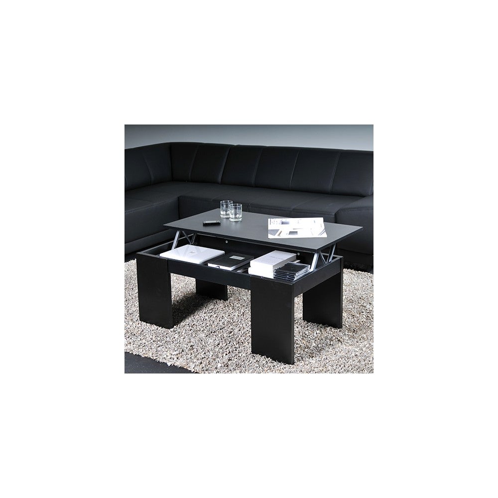 Table basse plateau relevable NEWTON 100x50cm / Noir | Leroy Merlin