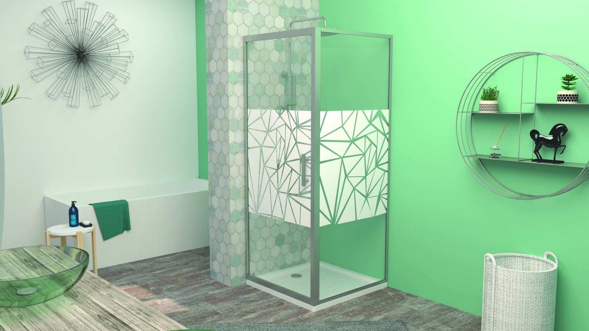 ONDEE ZEN - Porte de douche EKLA - Pivotante - Finition Sérigraphié ...