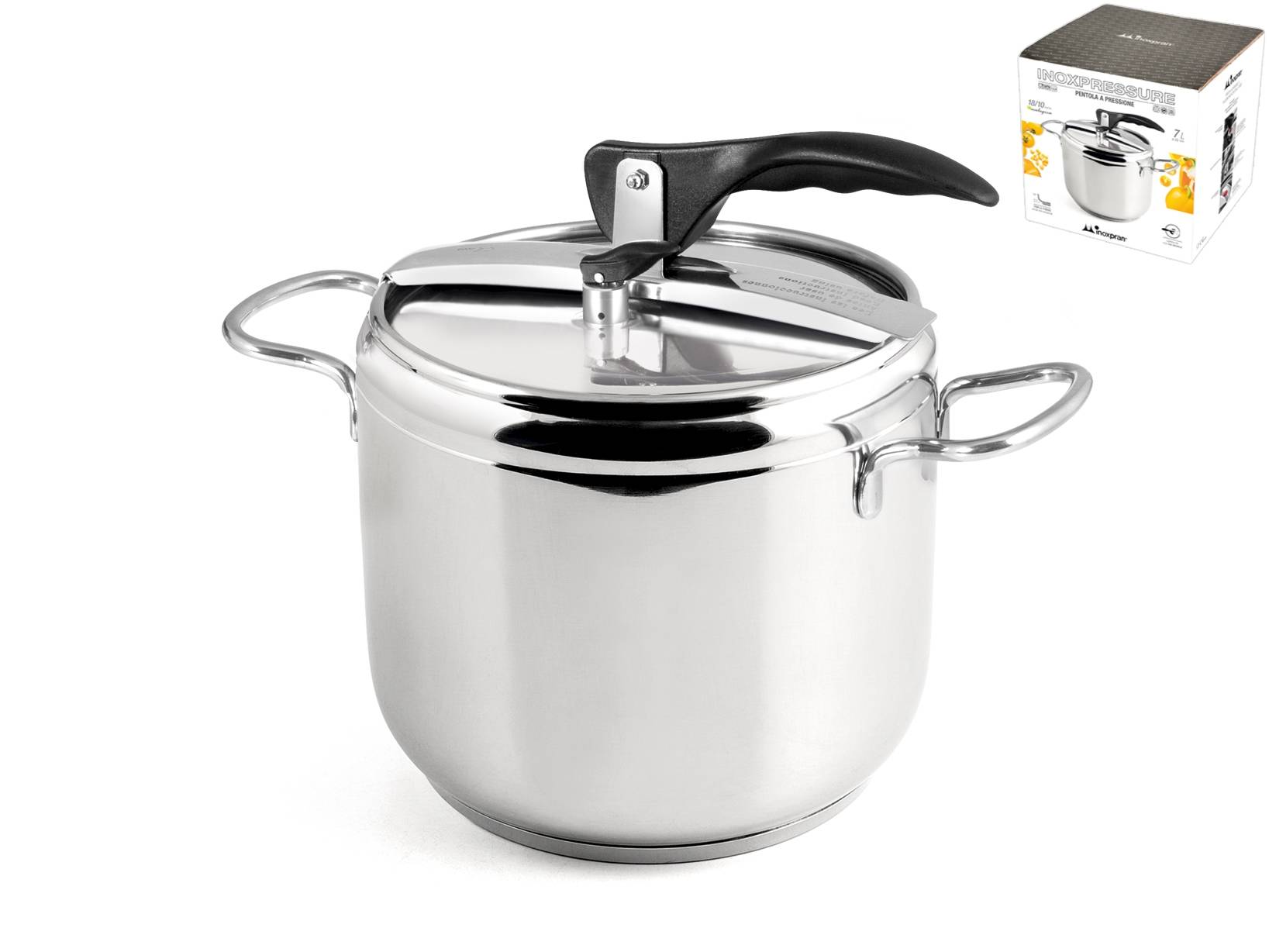 INOXPRAN - Pentola a Pressione, Acciaio Inox, Capienza 7 L, Triplo ...