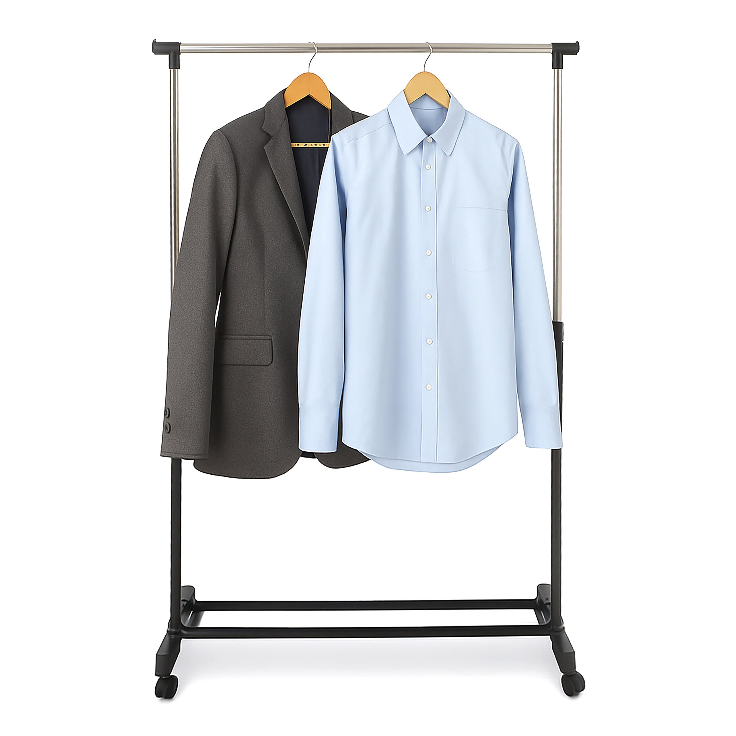 Perchero ajustable de 90 a 158 cm, con ruedas, estante, hasta 15 kg ...