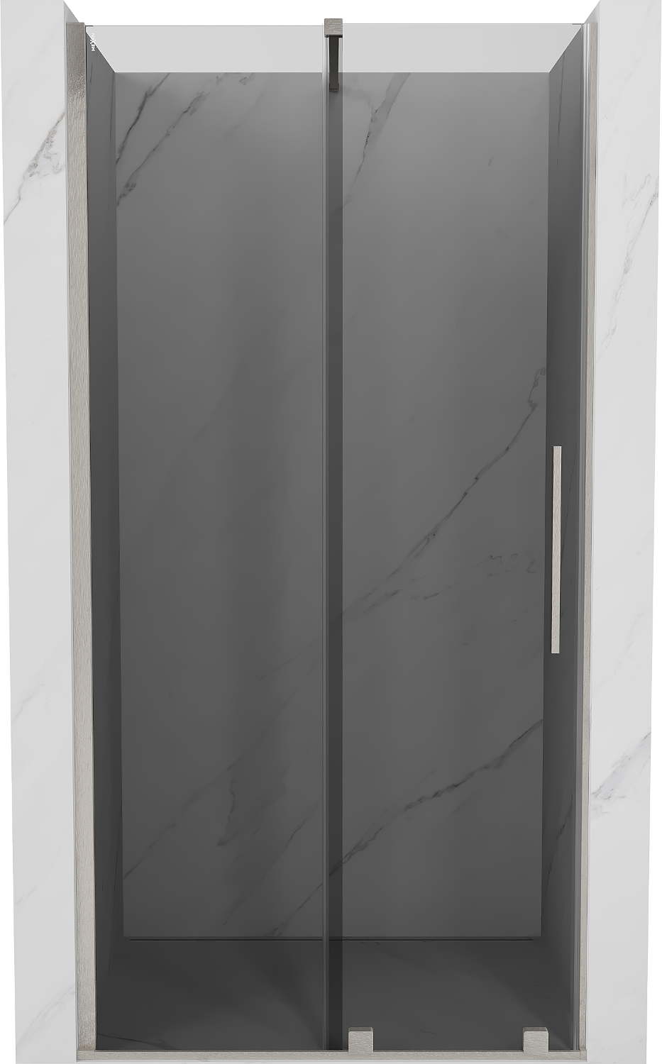 Mexen Velar puerta de ducha corredera 100 cm, grafito, níquel cepillado ...