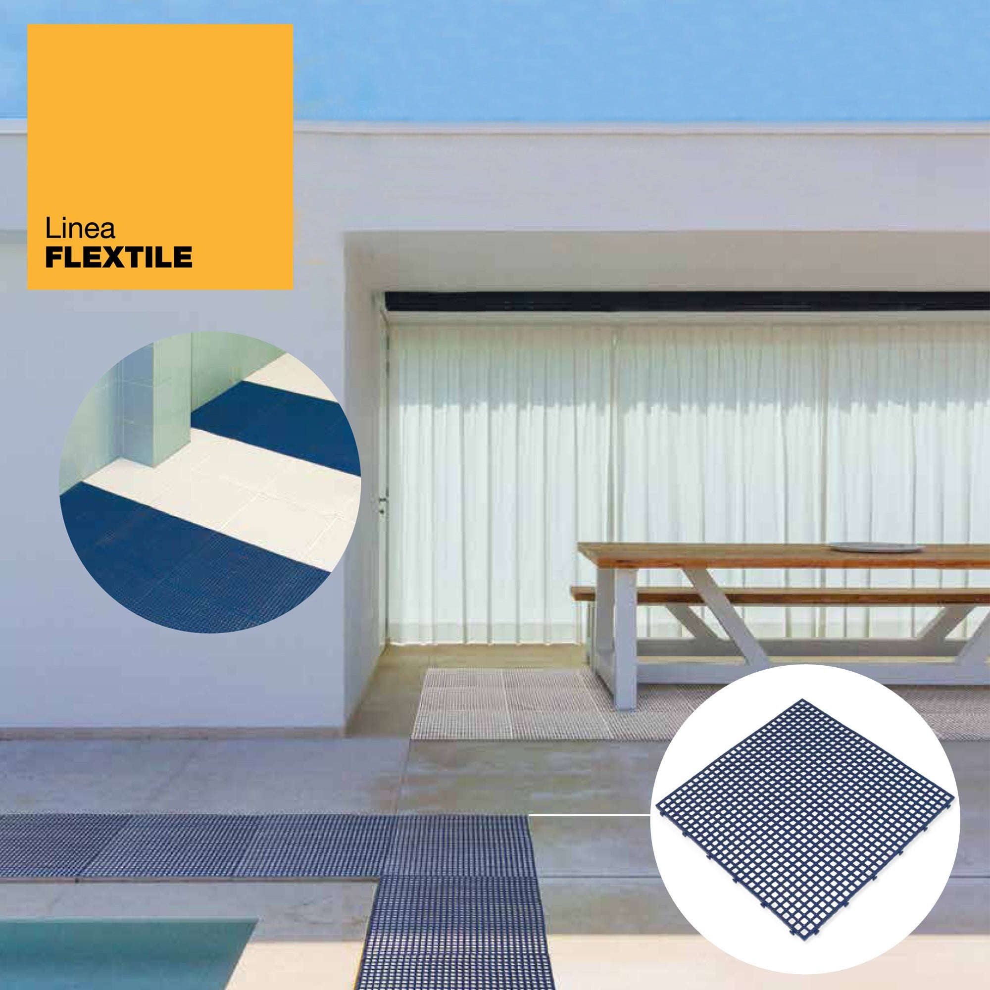 Sol pour terrasse ou jardin extérieur mesurant 39x39 cm, 6 unités. Surface 0,15 m² FLEXTILE ...