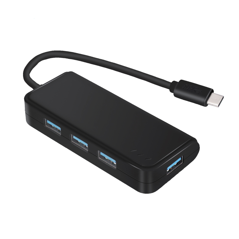 USB 3.0 Type-C to 4 Ports USB 3.0 HUB - Noir - ABS - CE & ROHS | Leroy ...