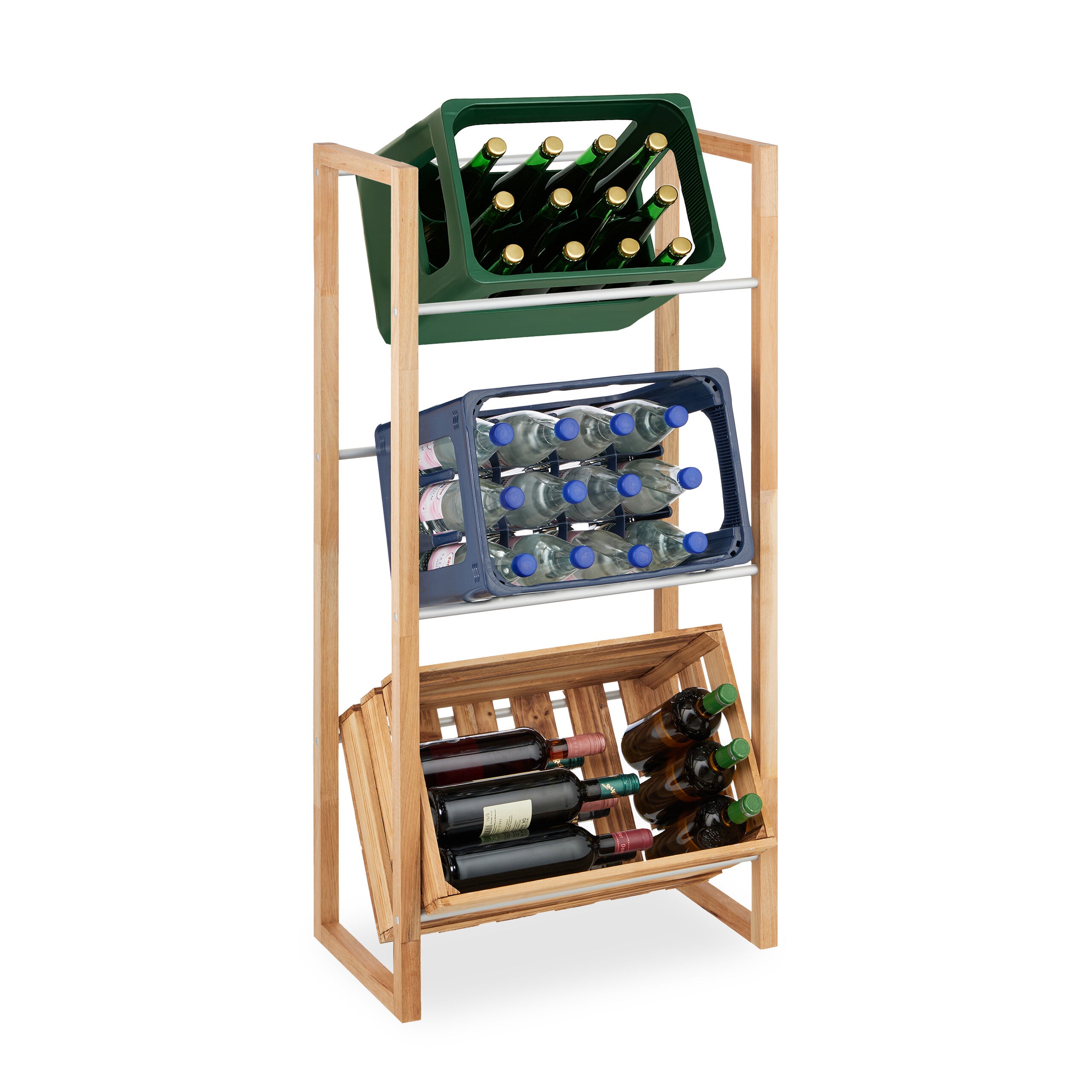 Relaxdays Rangement caisses boissons, HxLxP: 112x58x32 cm, support ...