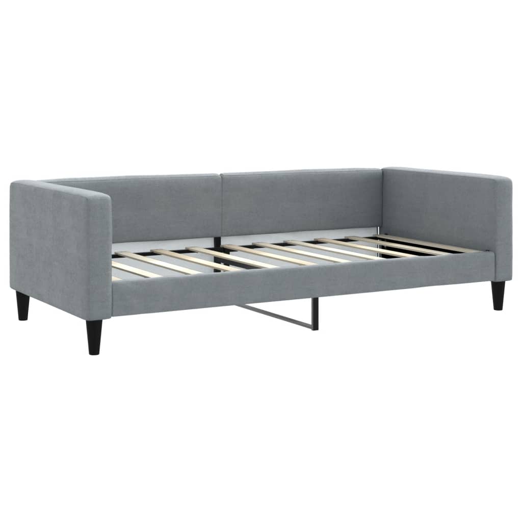 Lit simple | Lit adulte | Lit de repos gris clair 90x190 cm tissu ...
