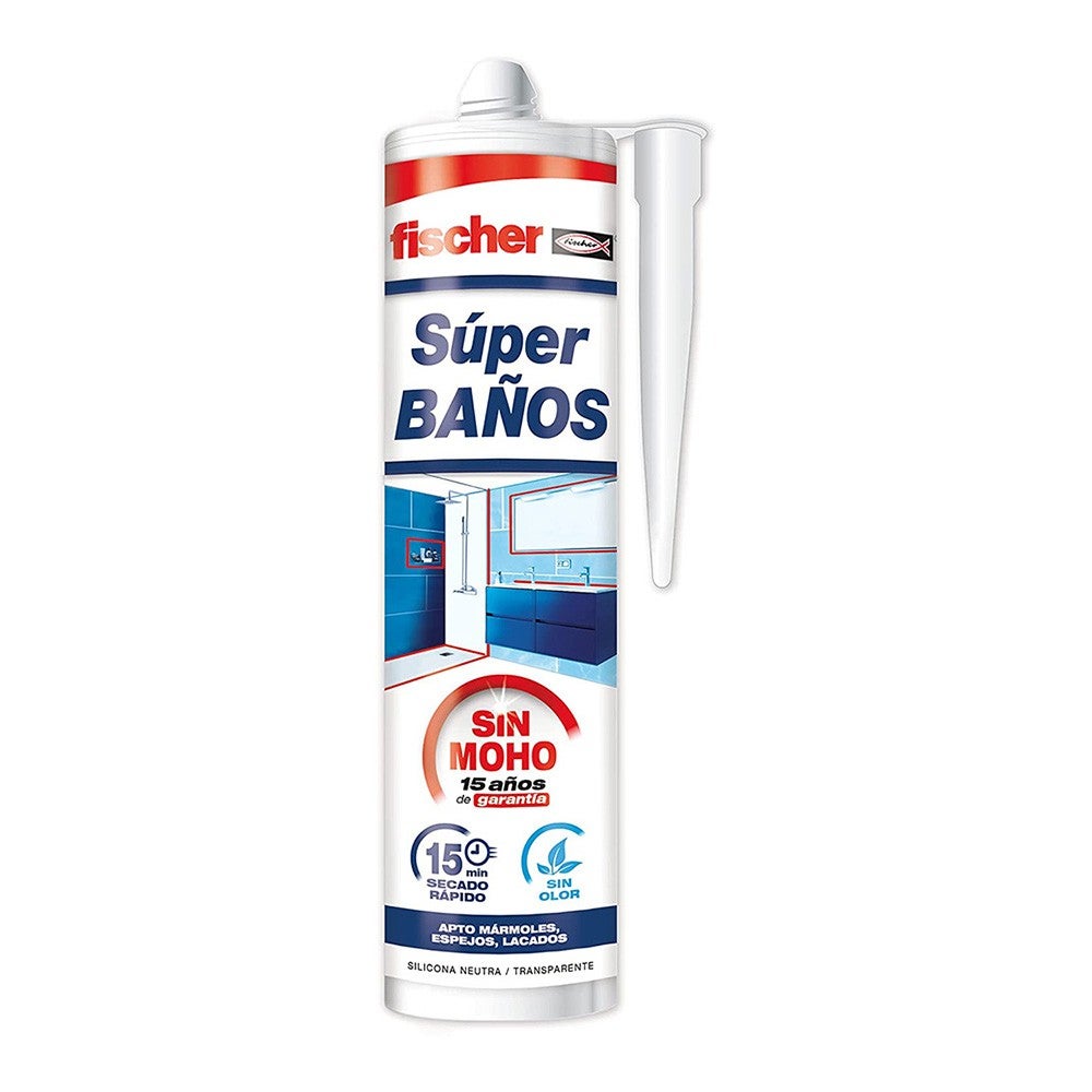 Super ba os silicona blanca antimoho sin olor 280ml 563064 fischer | Leroy Merlin