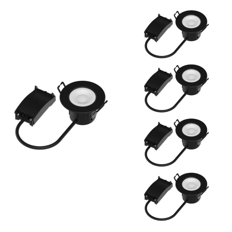 Spot LED étanche encastrable Dimmable CCT 6W Noir IP65 - Pack de 5 ...