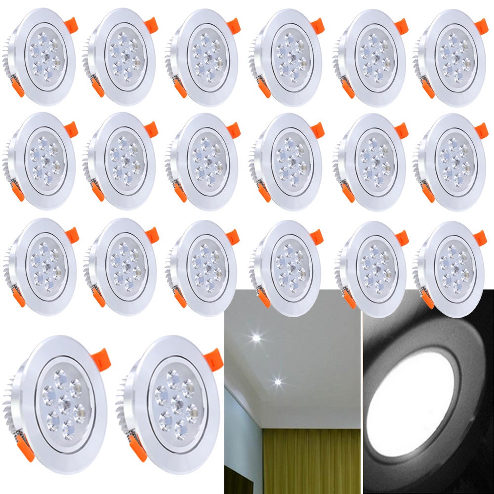 Kit 20 spots LED empotrables orientables 3W 6500K blanco frío 85mm para ...