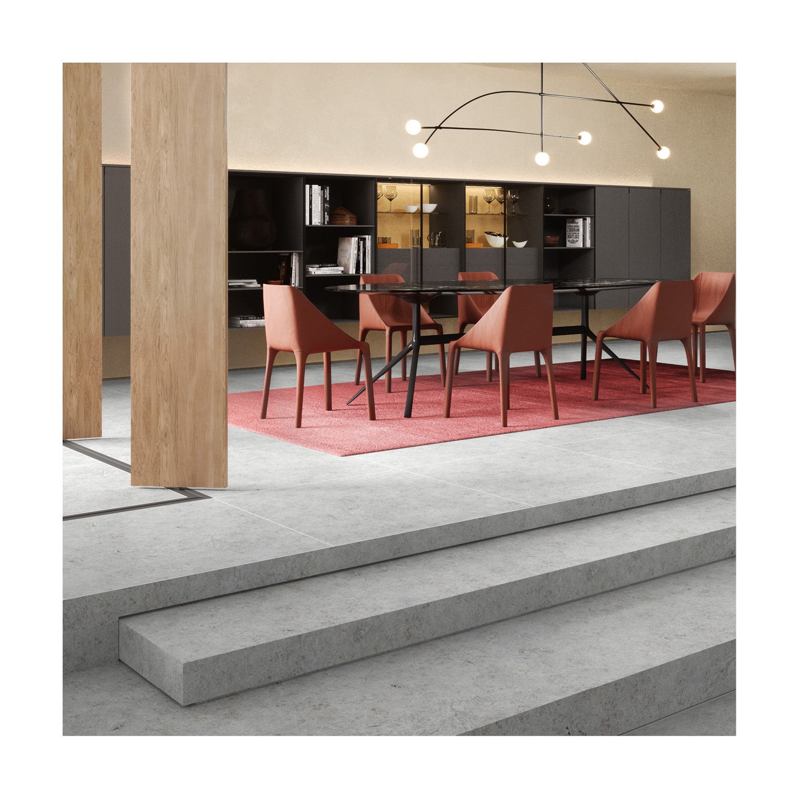 Carrelage grès cérame effet pierre ARCO - 90x90 cm Gris perle - Anti ...