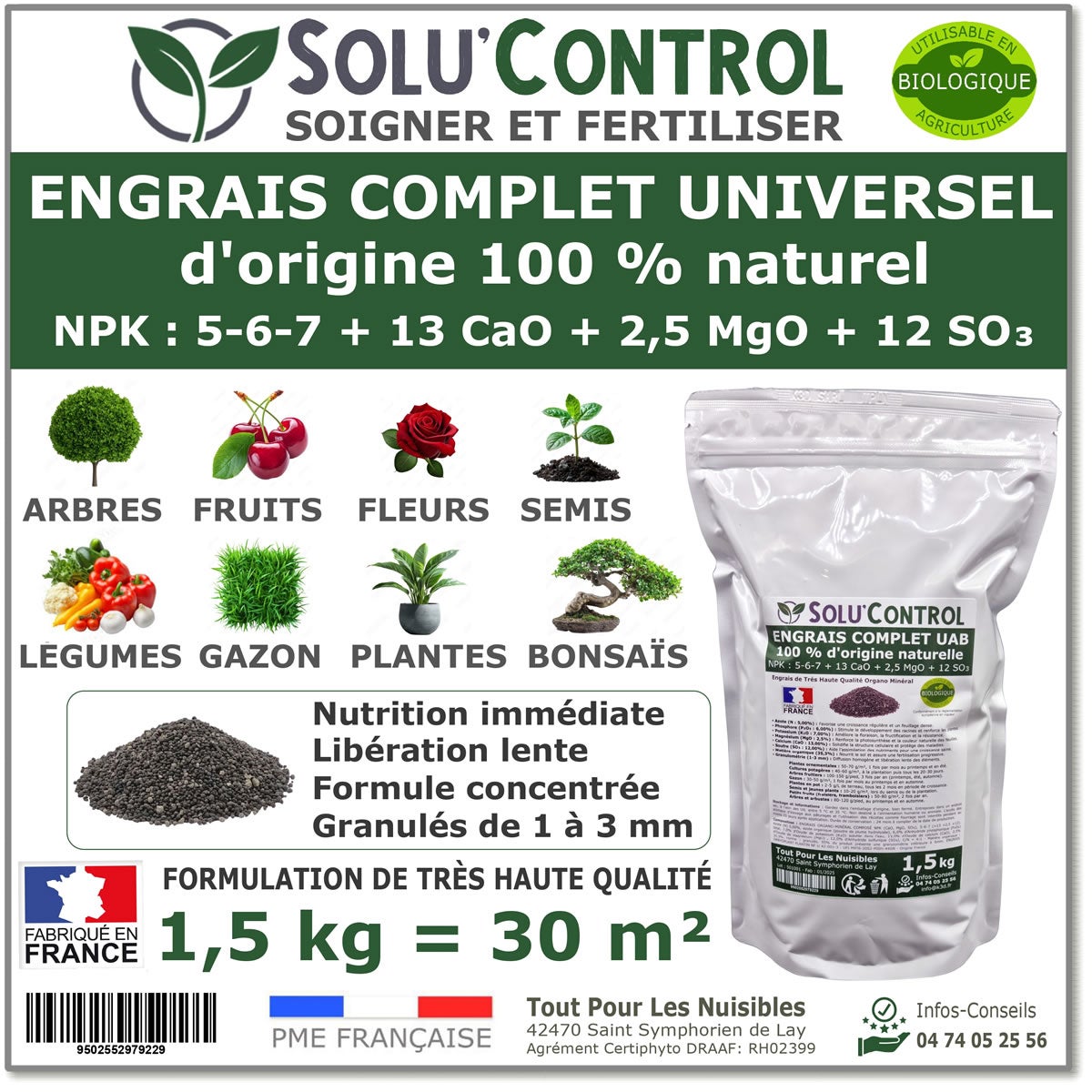1,5 k d'ENGRAIS COMPLET universel et équilibré - SoluControl - UAB ...