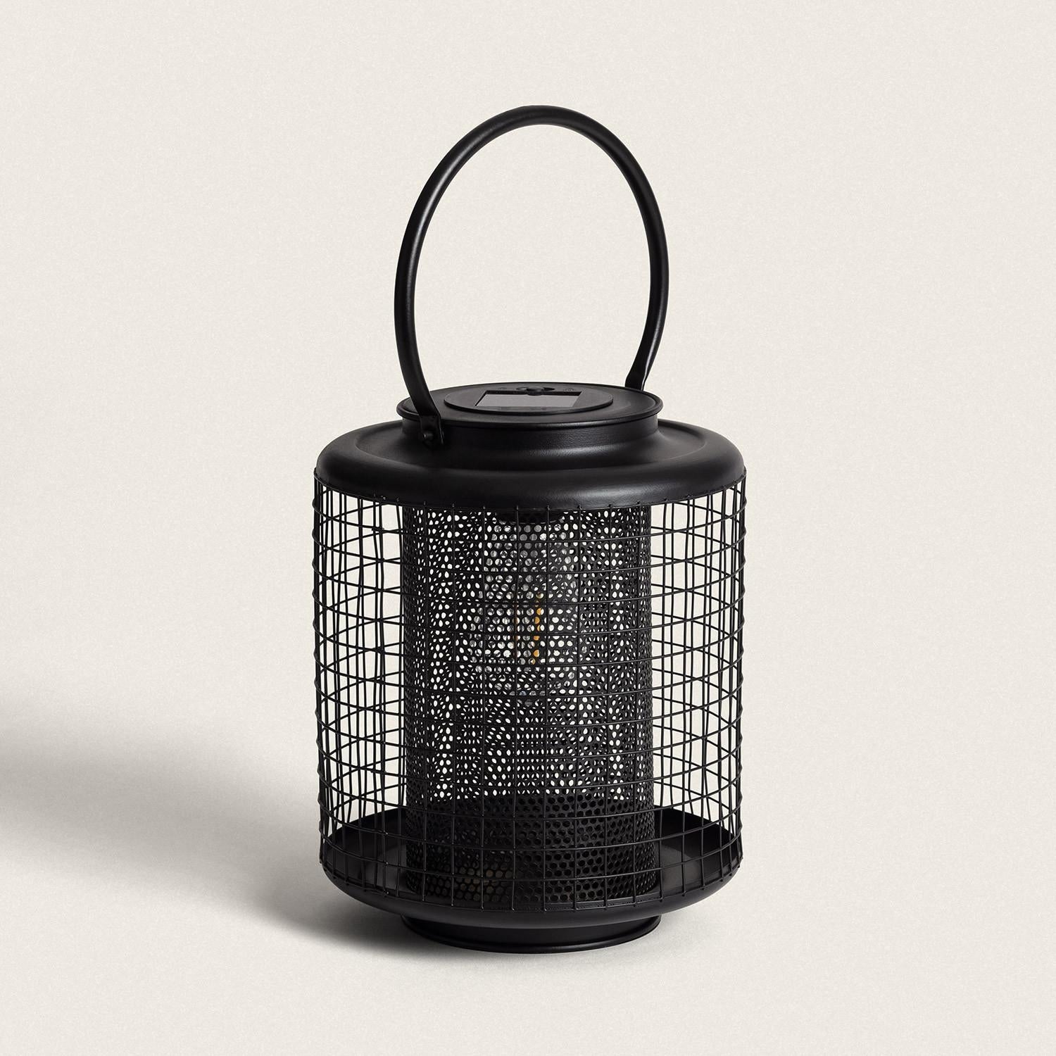 Ledkia - Lámpara de Mesa Solar Exterior LED Junín, Negro, Metal Métal ...
