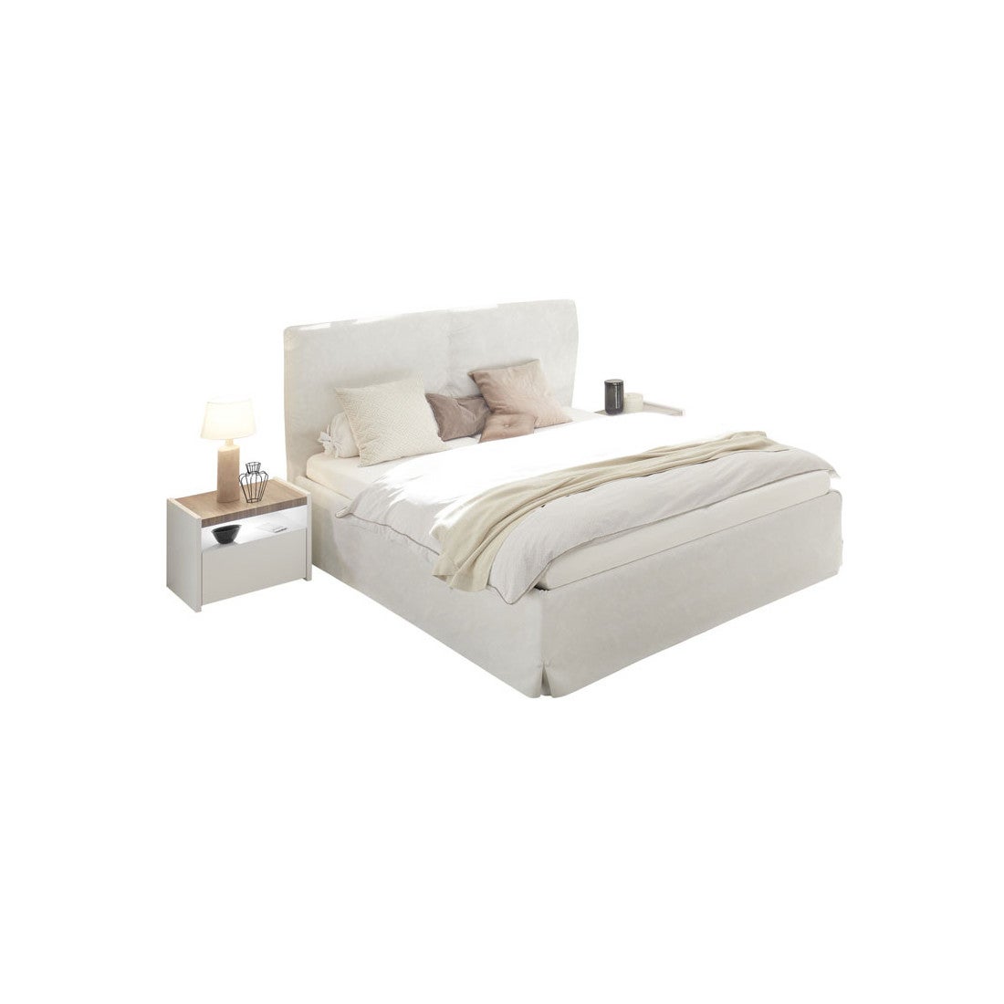 Cadre + Tête de lit 160*200 cm Simili cuir Argile - ANIECE n°3 | Leroy ...