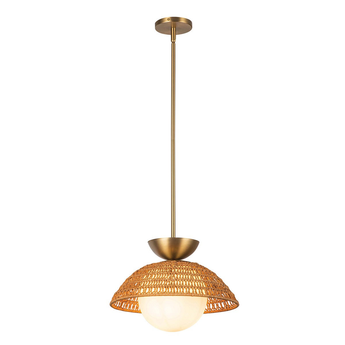 Lampa wisząca Perth szczotkowany złoto-matowy opal 1xE27x60W do kuchni ...