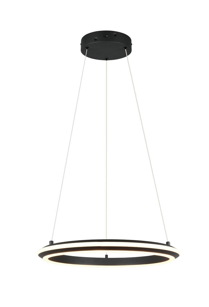 Suspension LED anneau noir 45 cm CCT réglable 34W AMADOR Trio | Leroy ...
